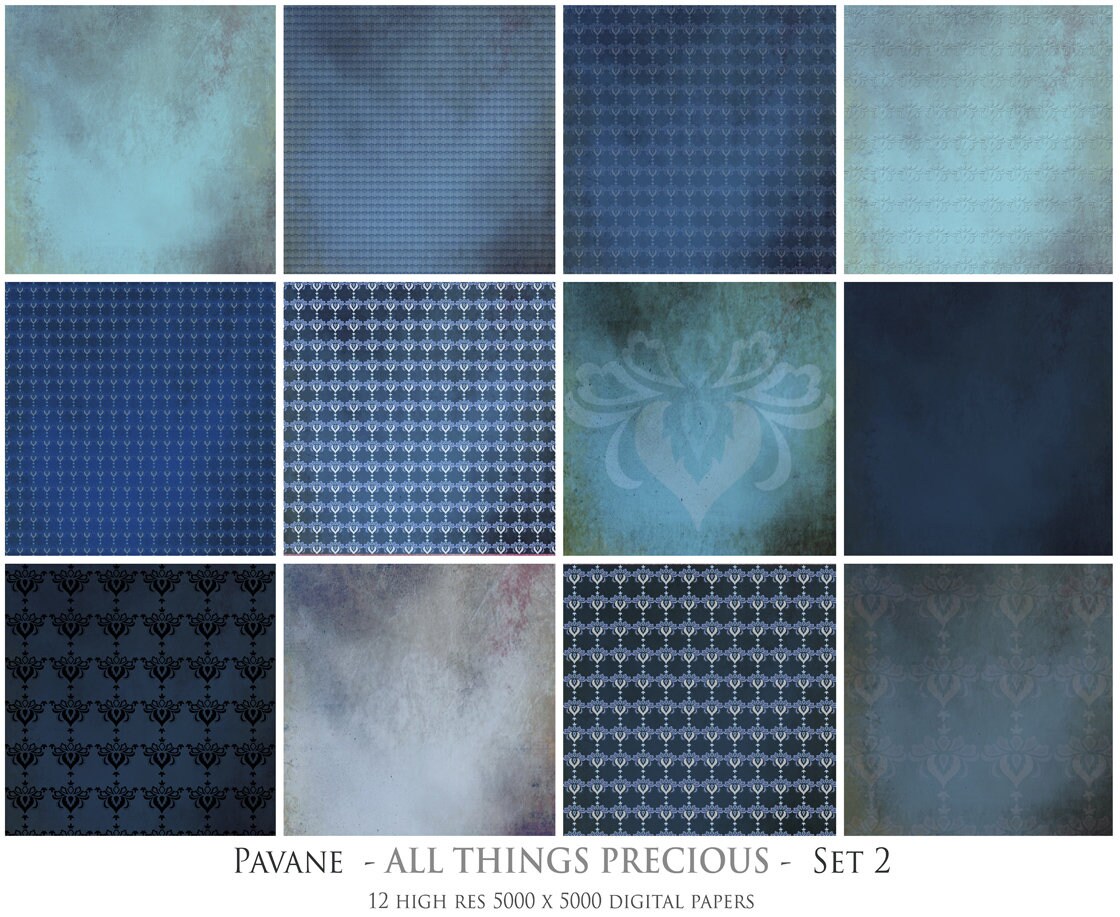12 DIGITAL SCRAPBOOKING Papers Pretty Paper PAVANE Set 6 Photoshop ...