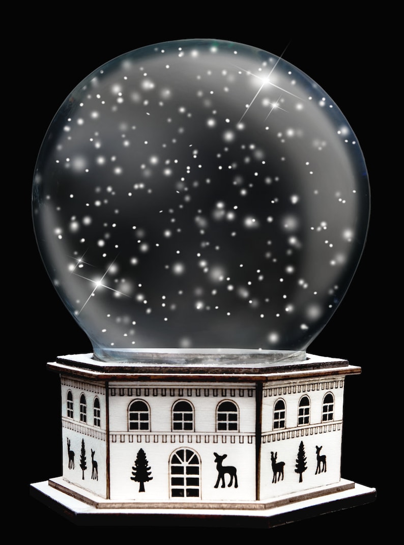 Digital SNOW GLOBE Png Overlays and PSD Template No.6 / | Etsy