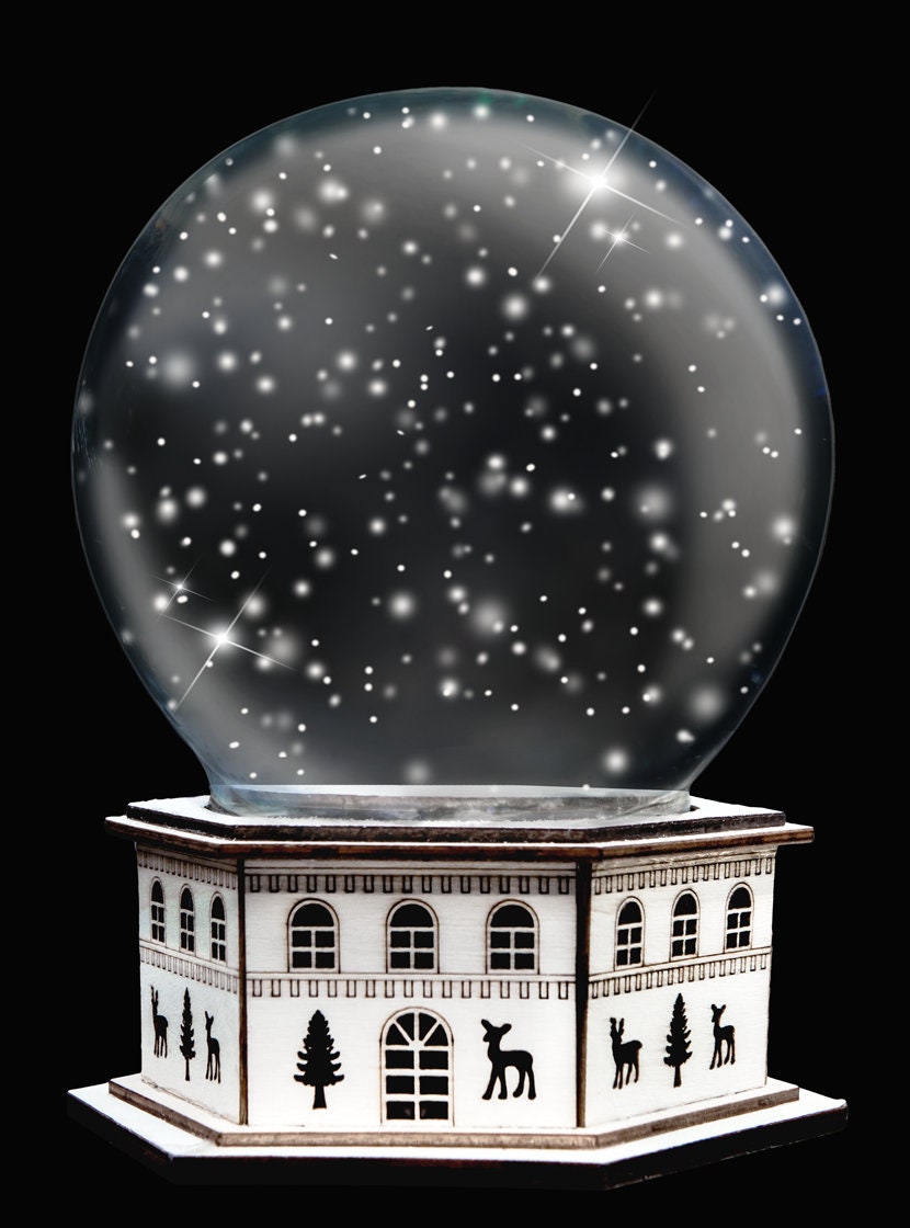 Digital SNOW GLOBE Png Overlays and PSD Template No.6 / | Etsy