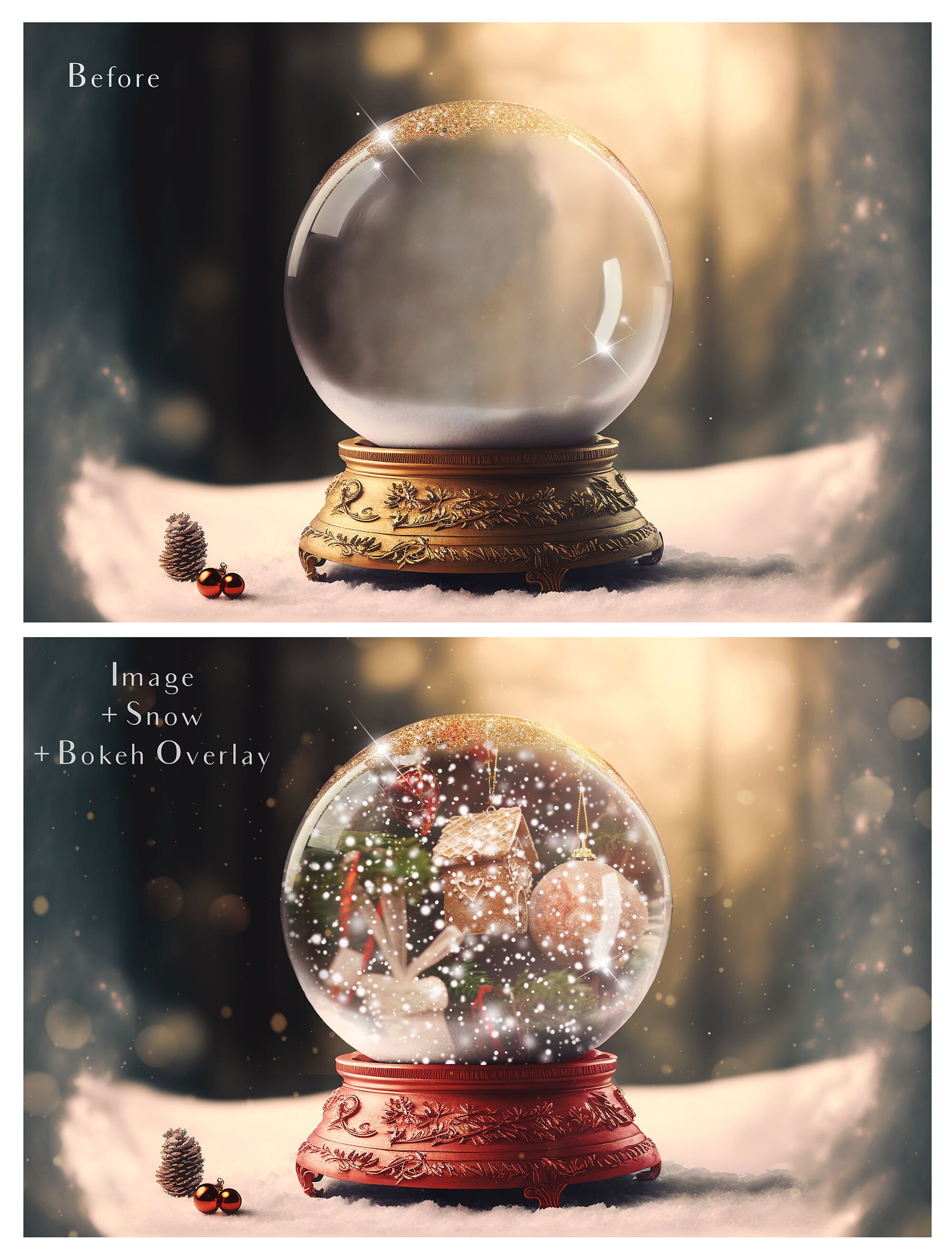 PHOTOSHOP TEMPLATE Digital Background Snow Globe Psd - Etsy