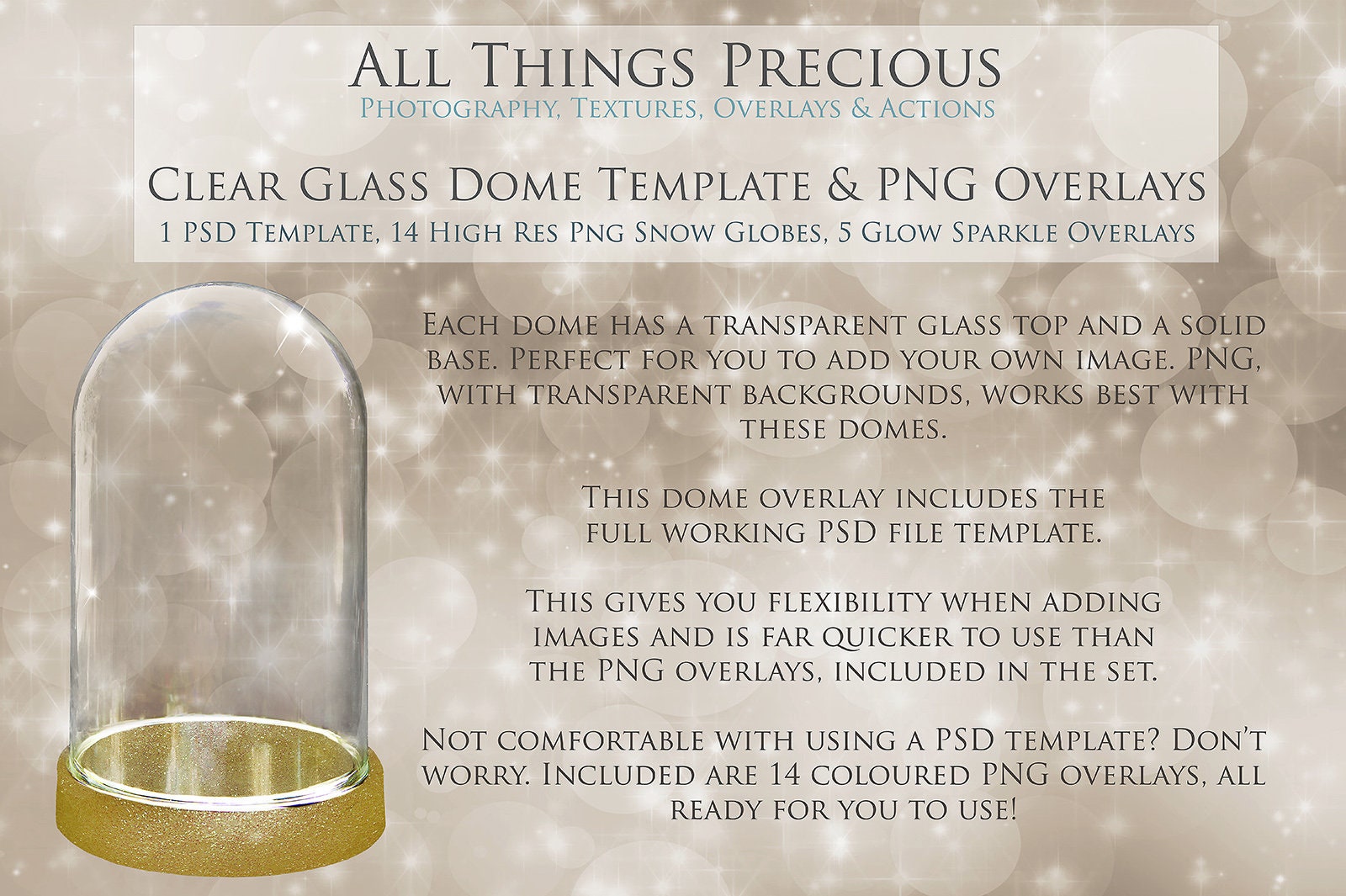 PNG OVERLAYS Glass Dome Psd Template No.2 Digital Snow - Etsy.de
