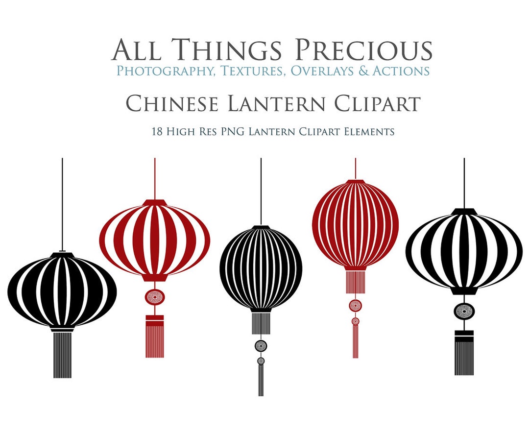 18 High Res CLIPART Chinese LANTERNS / PNG / Elements / - Etsy