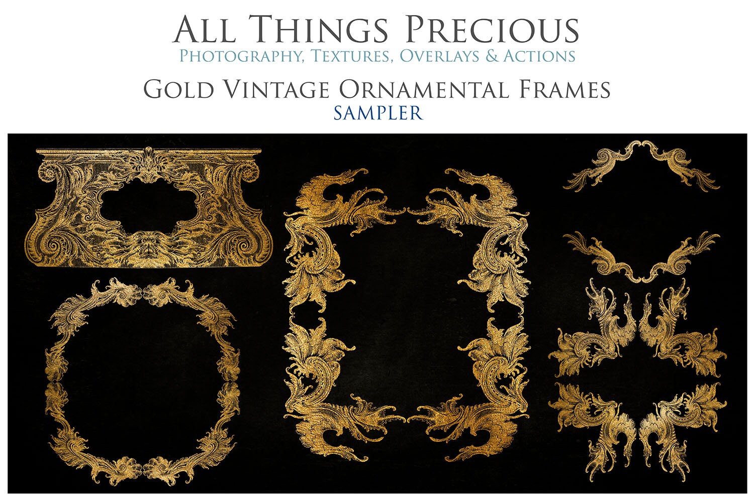 25 CLIPART GOLD FRAMES for Scrapbooking Ornamental | Etsy