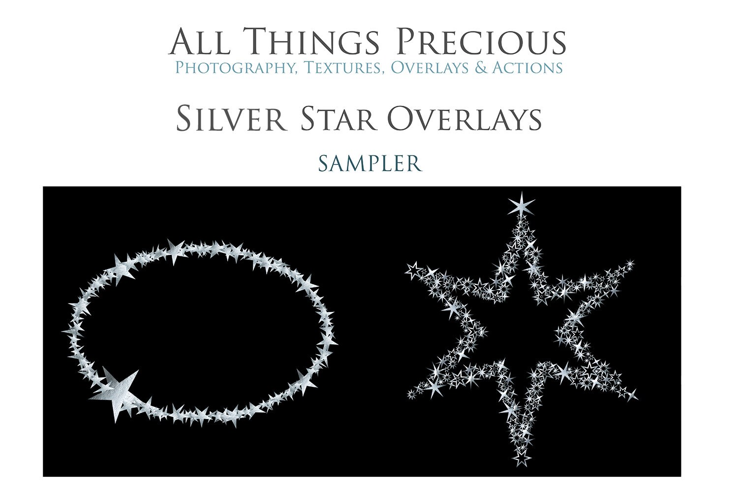42 Digital Overlays Png SILVER STARS / Photo Overlay High | Etsy