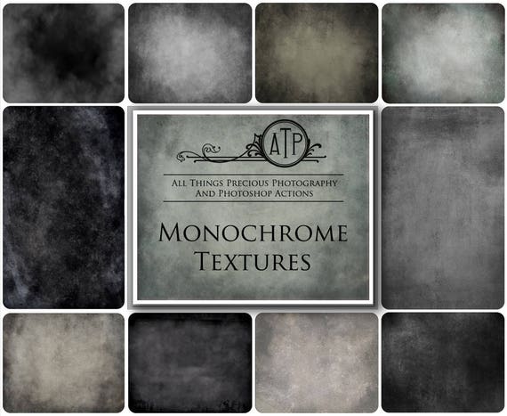 10 Fine Art Textures Monochrome Set 1 Photoshop Overlays Digital