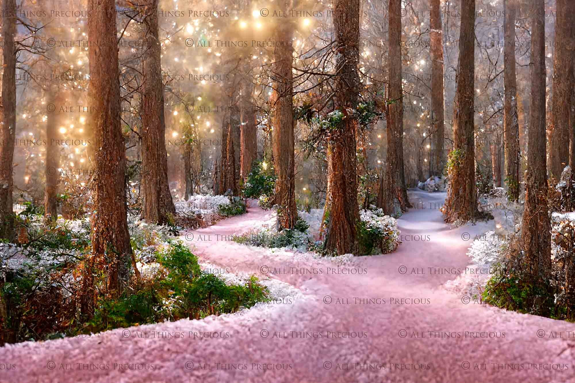 24 Digital Backgrounds Pink Forest Photo Overlay - Etsy