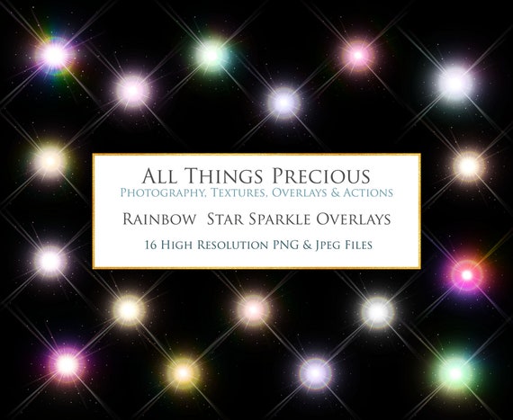 Png Overlays Clipart for Photographers, Rainbow STAR SPARKLE Overlay ...