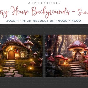 40 AI Digital Backgrounds - FAIRY House Mushroom - Photo Backdrop ...