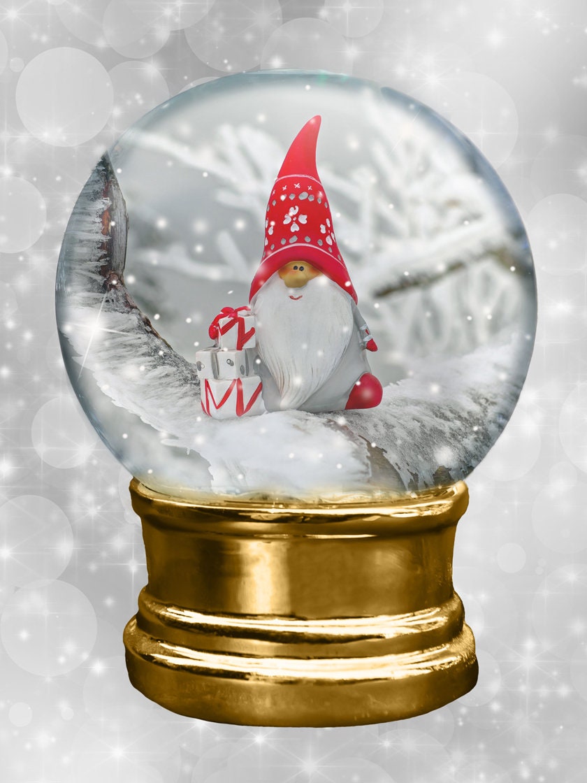 OVERLAYS PNG Digital Snow Globe PSD Template No.1 / | Etsy