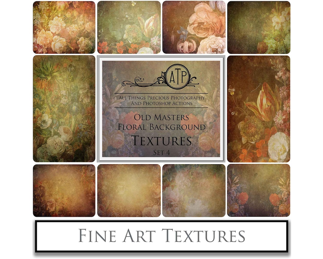 10 Fine Art Floral TEXTURES - Old Masters Background Set 4 ...