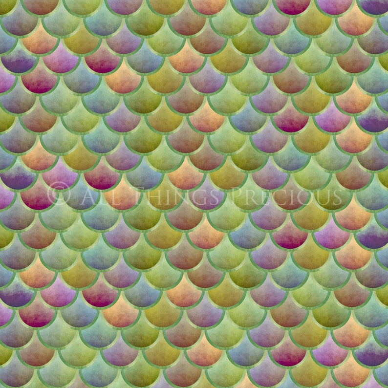 12 High Res Digital Scrapbooking MERMAID SCALES Papers / | Etsy