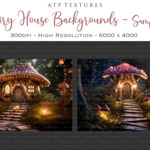 40 AI Digital Backgrounds - FAIRY House Mushroom - Photo Backdrop ...
