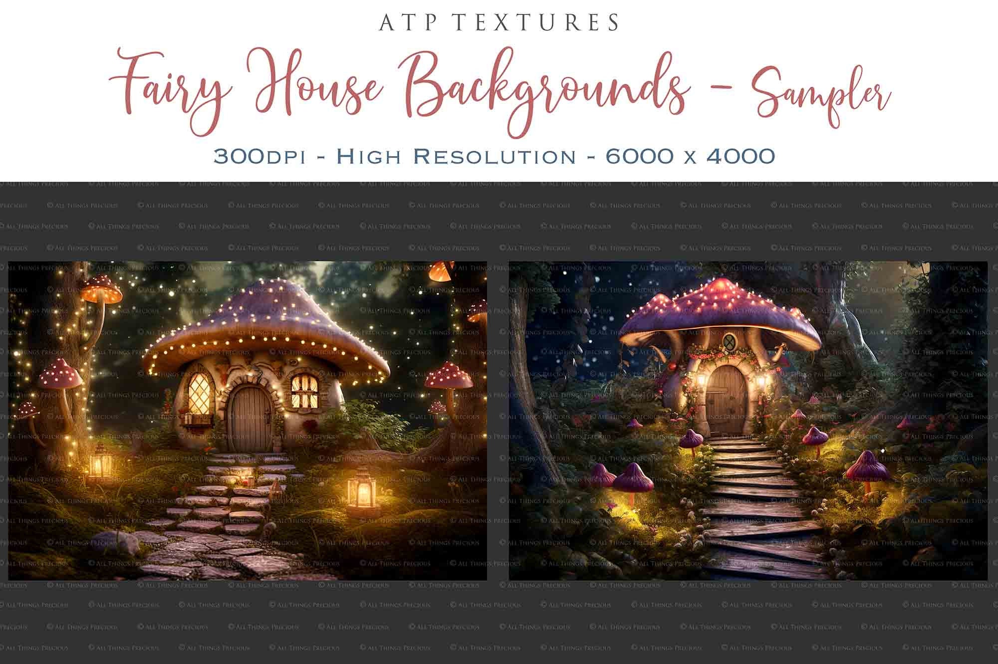 40 AI Digital Backgrounds - FAIRY House Mushroom - Photo Backdrop ...