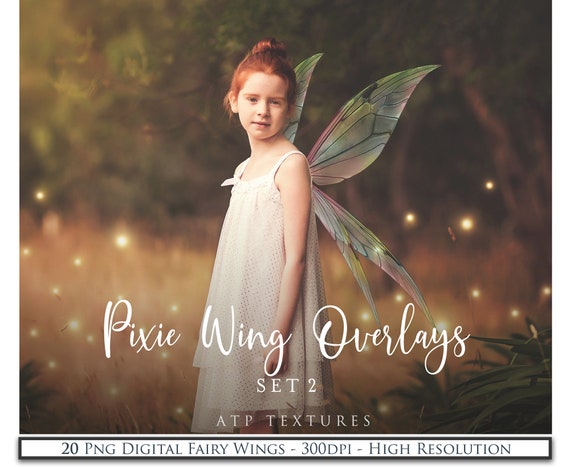DIGITAL OVERLAYS 25 Pixie WINGS Set 2 / Transparent Fairy | Etsy