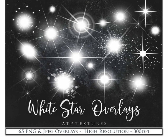 PHOTO OVERLAYS PNG White Stars Digital Photography Star | Etsy