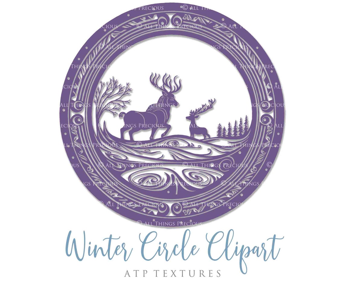 SVG Clipart WINTER CIRCLE Silhouette No. 1 Png Jpg - Etsy
