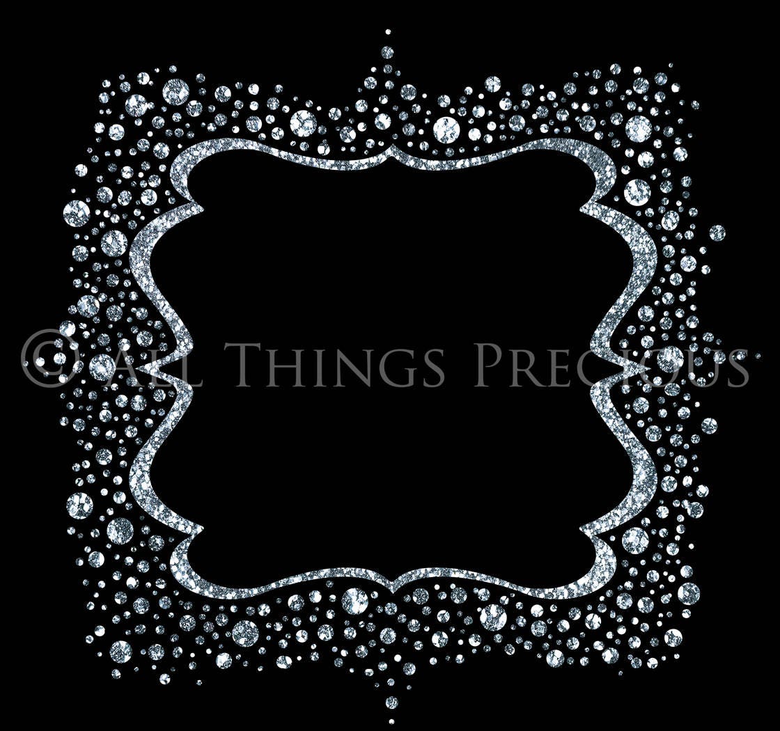 15 CLIPART SILVER GLITTER Frames / Png Elements Digital - Etsy