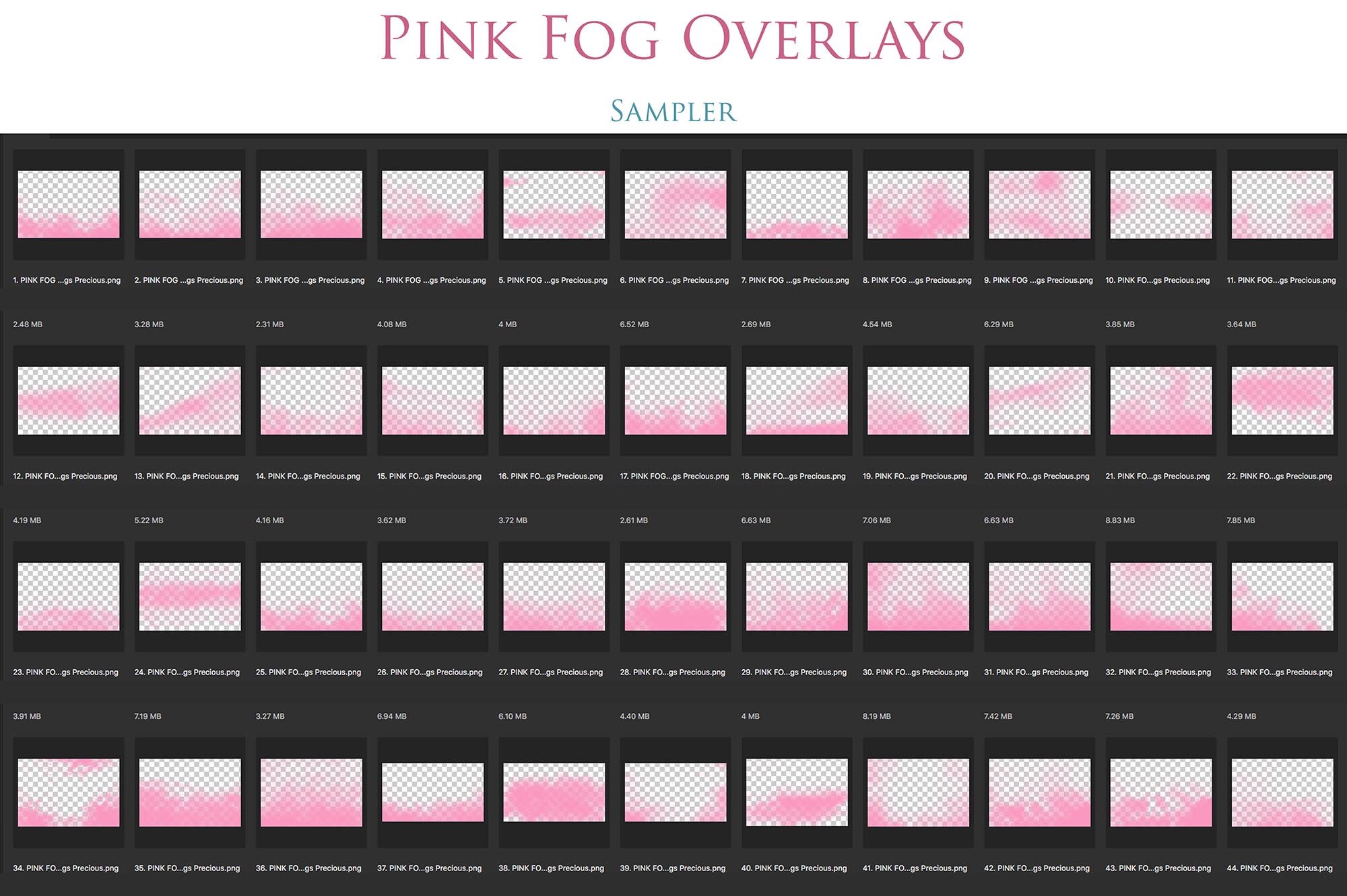 55 PHOTO OVERLAYS Pink FOG Png Overlays Photoshop Edit | Etsy