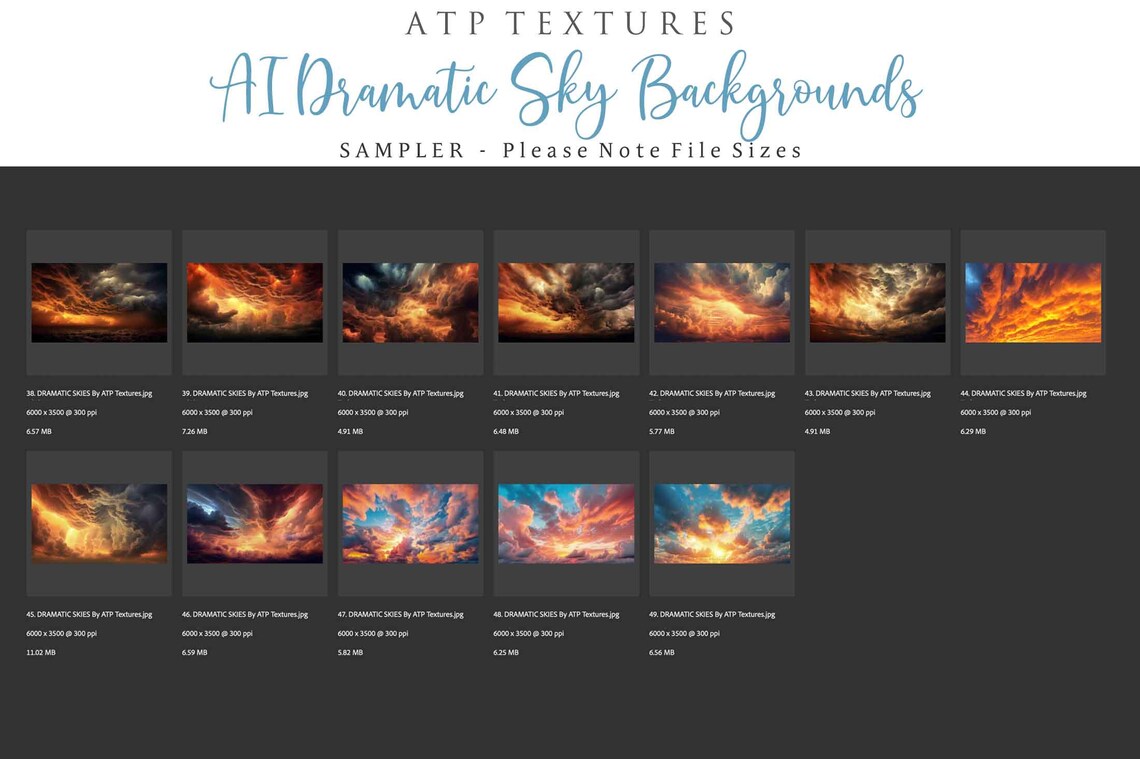 48 AI Digital Backgrounds, Dramatic Sky Overlays. Photography Backdrop ...