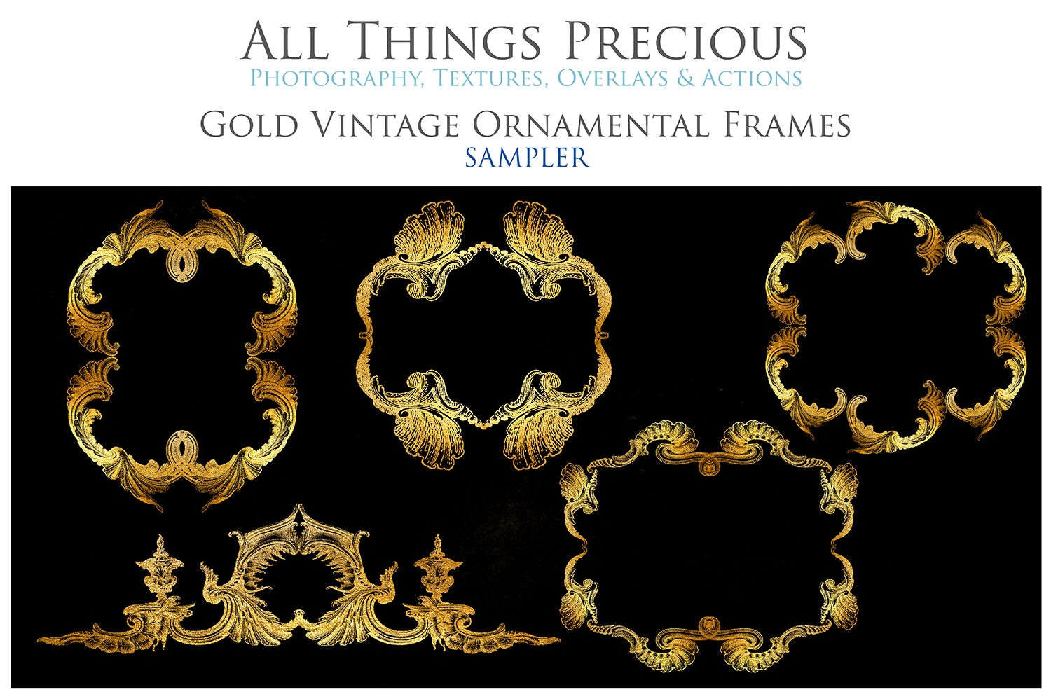 25 CLIPART GOLD FRAMES for Scrapbooking Ornamental | Etsy