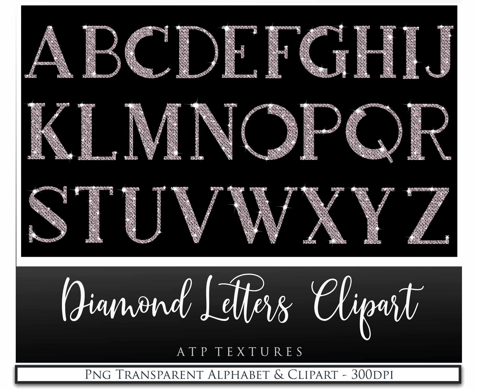 DIAMOND PNG Letters Clipart ALPHABET Scrapbooking Card - Etsy Canada