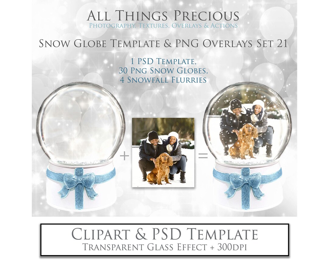 Png CLIPART- Digital Snow Globe, PSD Template No.21 Photoshop Overlay ...