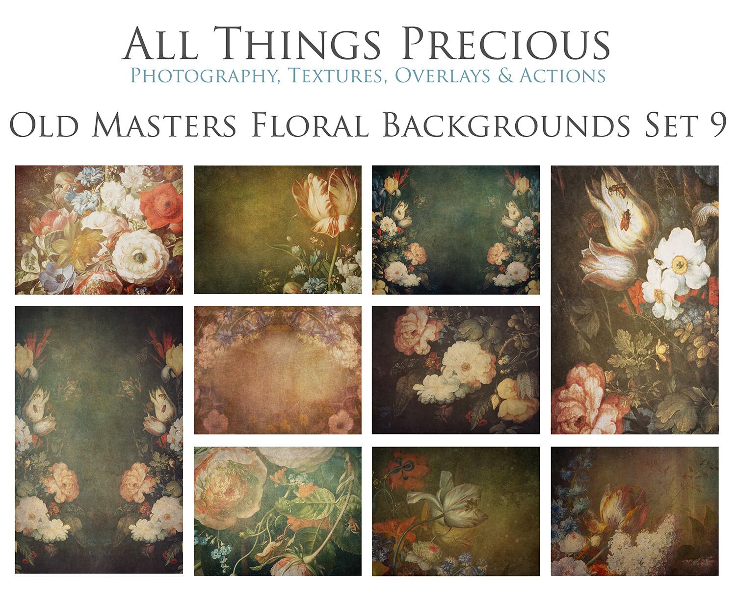 10 Fine Art TEXTURES Old Masters FLORAL Flower Background - Etsy