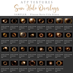 Sun Flare Halo Ring Overlays, Set 1. Jpeg Overlay for Photography ...