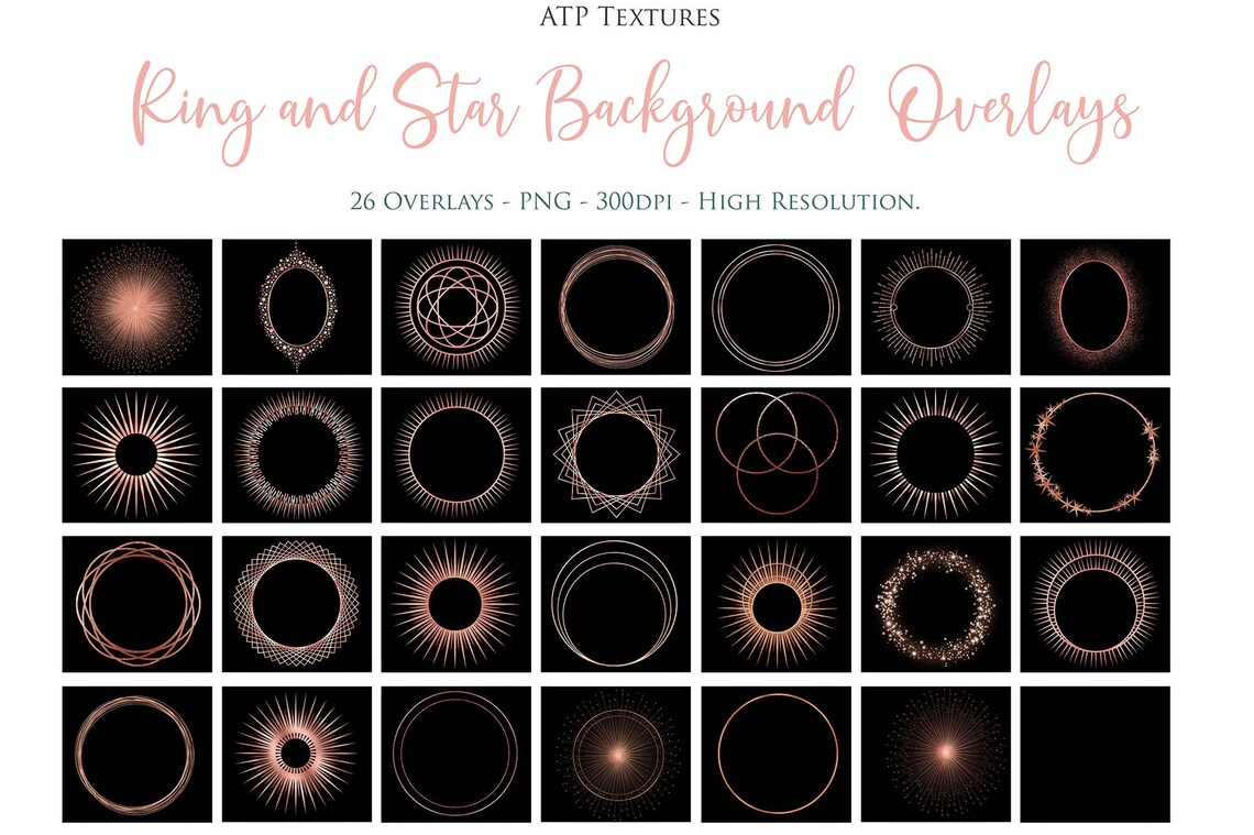 PNG Overlays - Star & Circle Photography Overlay, Rose Gold. - Etsy
