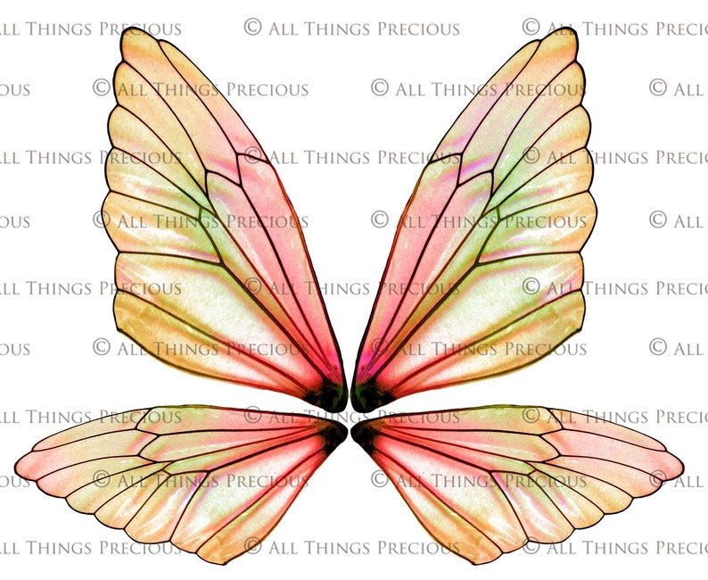 A4 PRINT FAIRY WINGS Set 2C Png Clipart Jewellery Making - Etsy