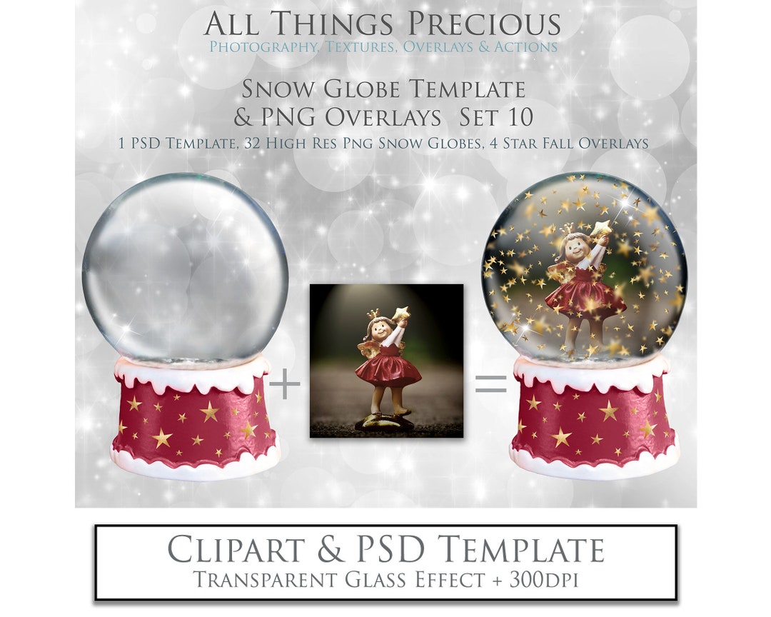 Digital SNOW GLOBE, Png Overlays, Christmas, Photography - Etsy