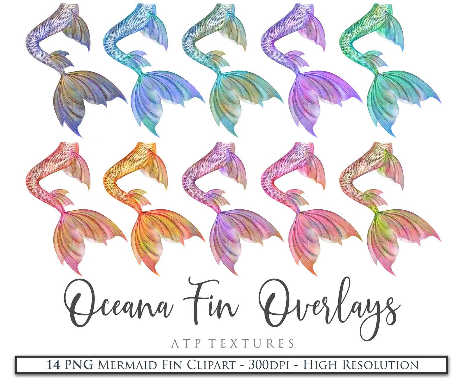 Png OVERLAYS OCEANA FIN Mermaid Tail Digital Clipart - Etsy