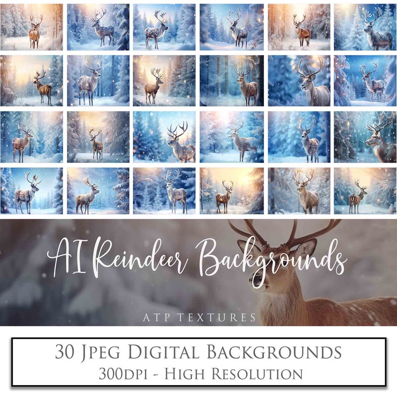 Reindeer Overlay - Etsy