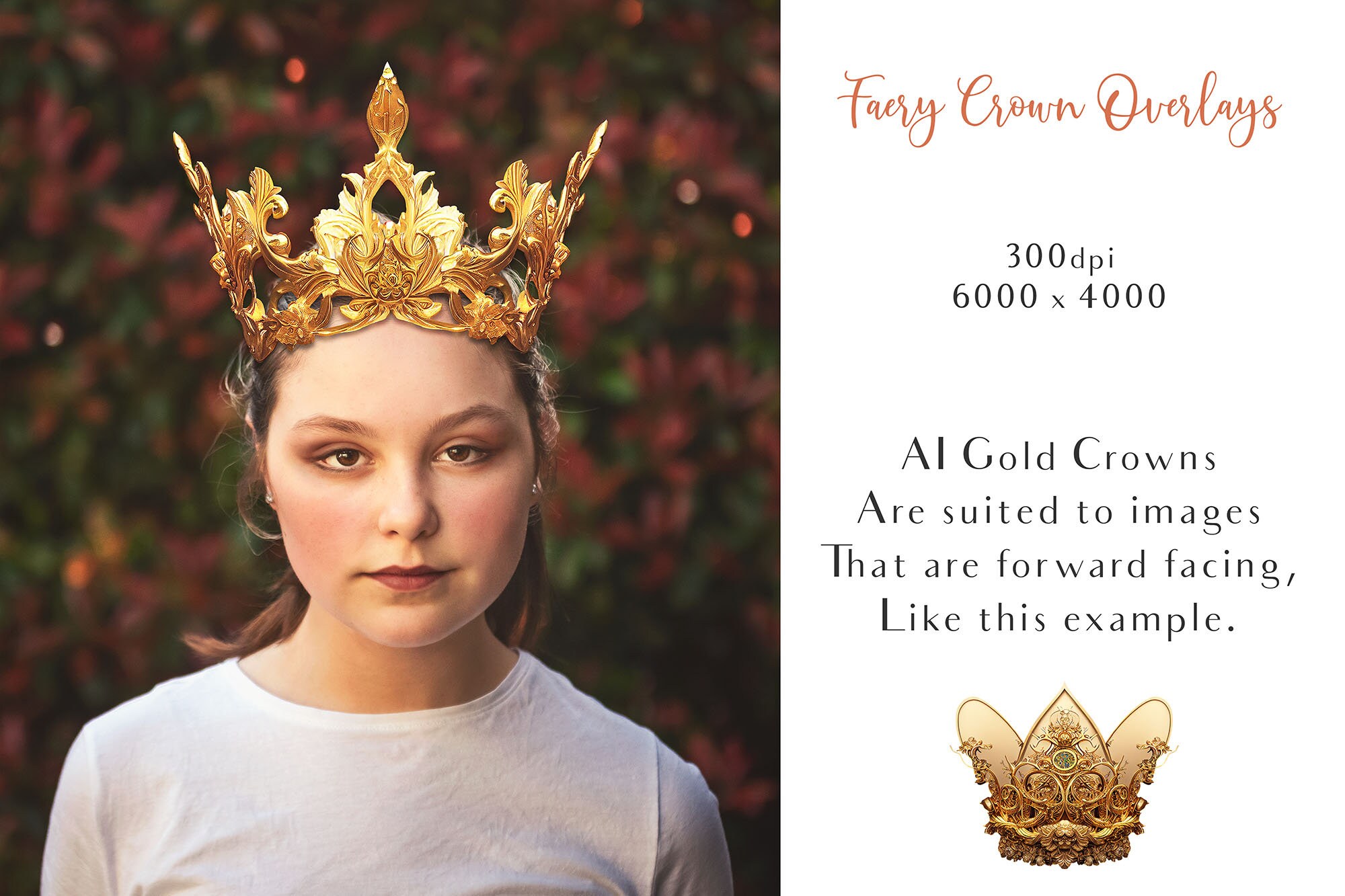 10 PNG OVERLAYS Faery Crown Set 2 / Photo Overlay AI - Etsy
