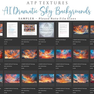 48 AI Digital Backgrounds, Dramatic Sky Overlays. Photography Backdrop ...