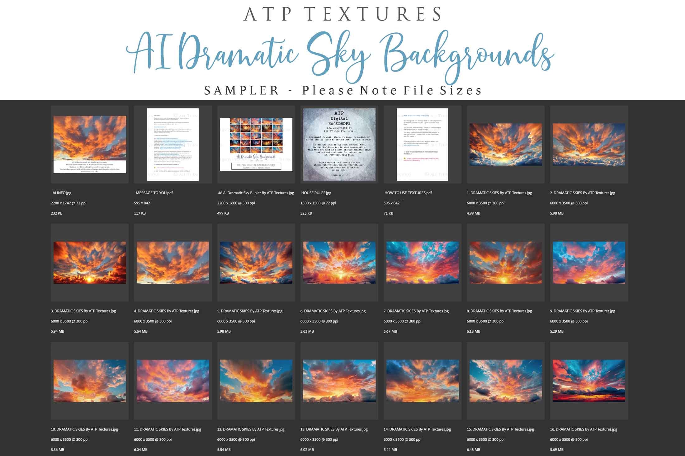 48 AI Digital Backgrounds, Dramatic Sky Overlays. Photography Backdrop ...