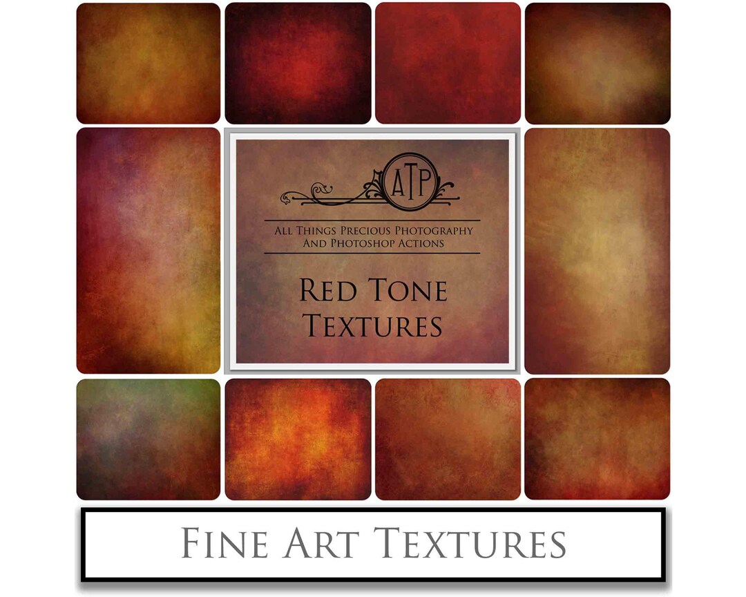 10 Fine Art TEXTURES - RED TONE / Overlays, Photography, High Res ...