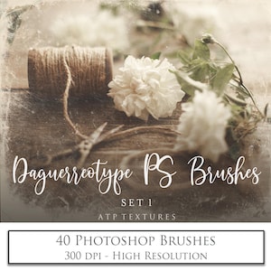 40 PHOTOSHOP BRUSHES - DAGUERREOTYPE, Texture Brush, Digital ...