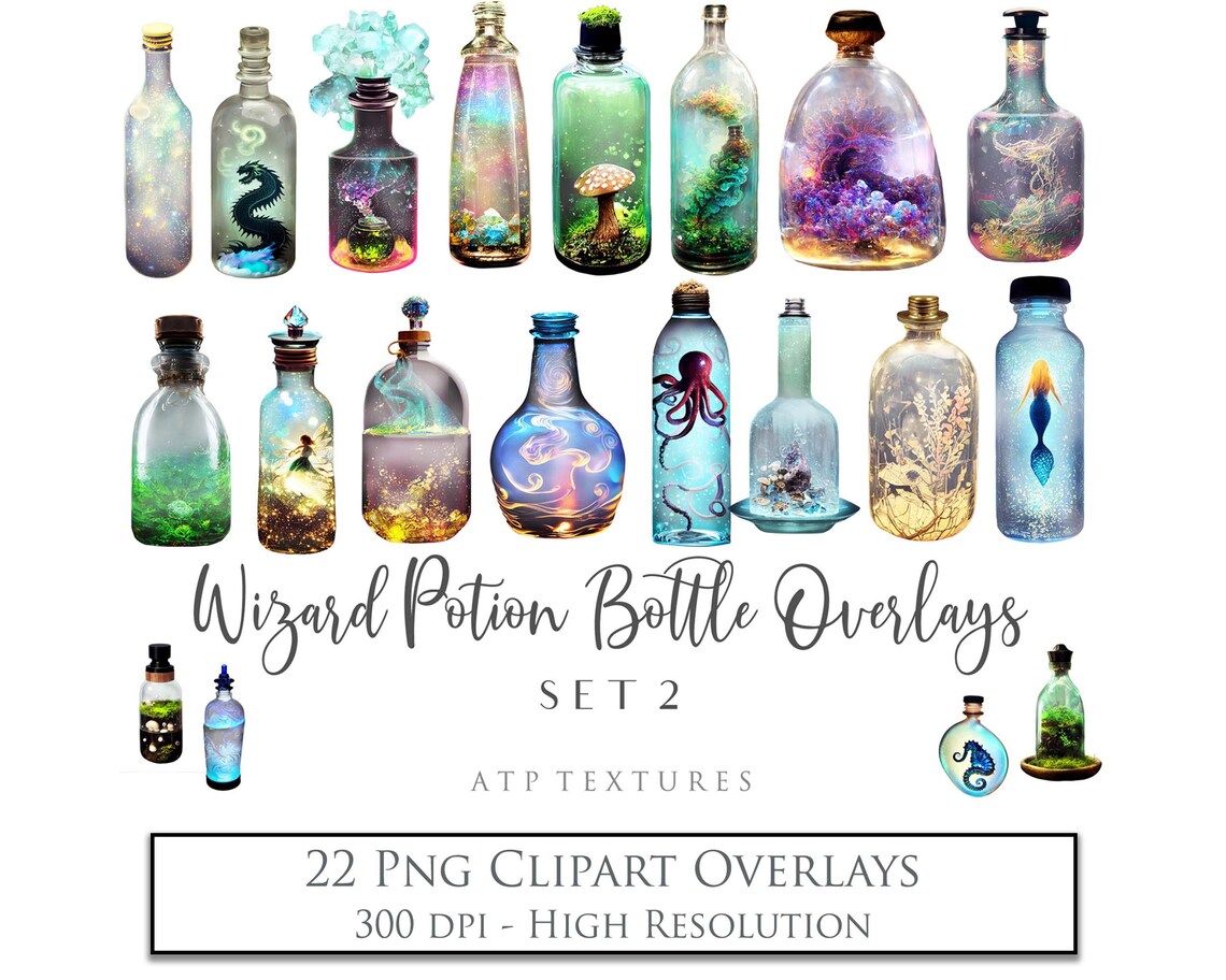 Png Overlays - WIZARD POTION BOTTLES - Set 2 / Photo Overlay, High ...