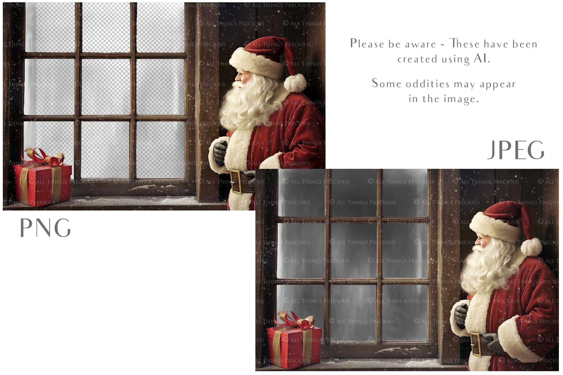 PHOTOSHOP TEMPLATE, Digital Background, SANTA Window Psd, No. 3, Photo ...