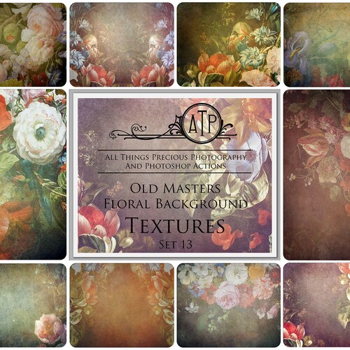 10 Fine Art TEXTURES Old Masters FLORAL Flower Background - Etsy