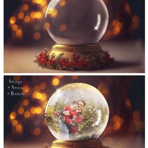 PHOTOSHOP TEMPLATE, Digital Background - Snow Globe - Psd Template, No ...