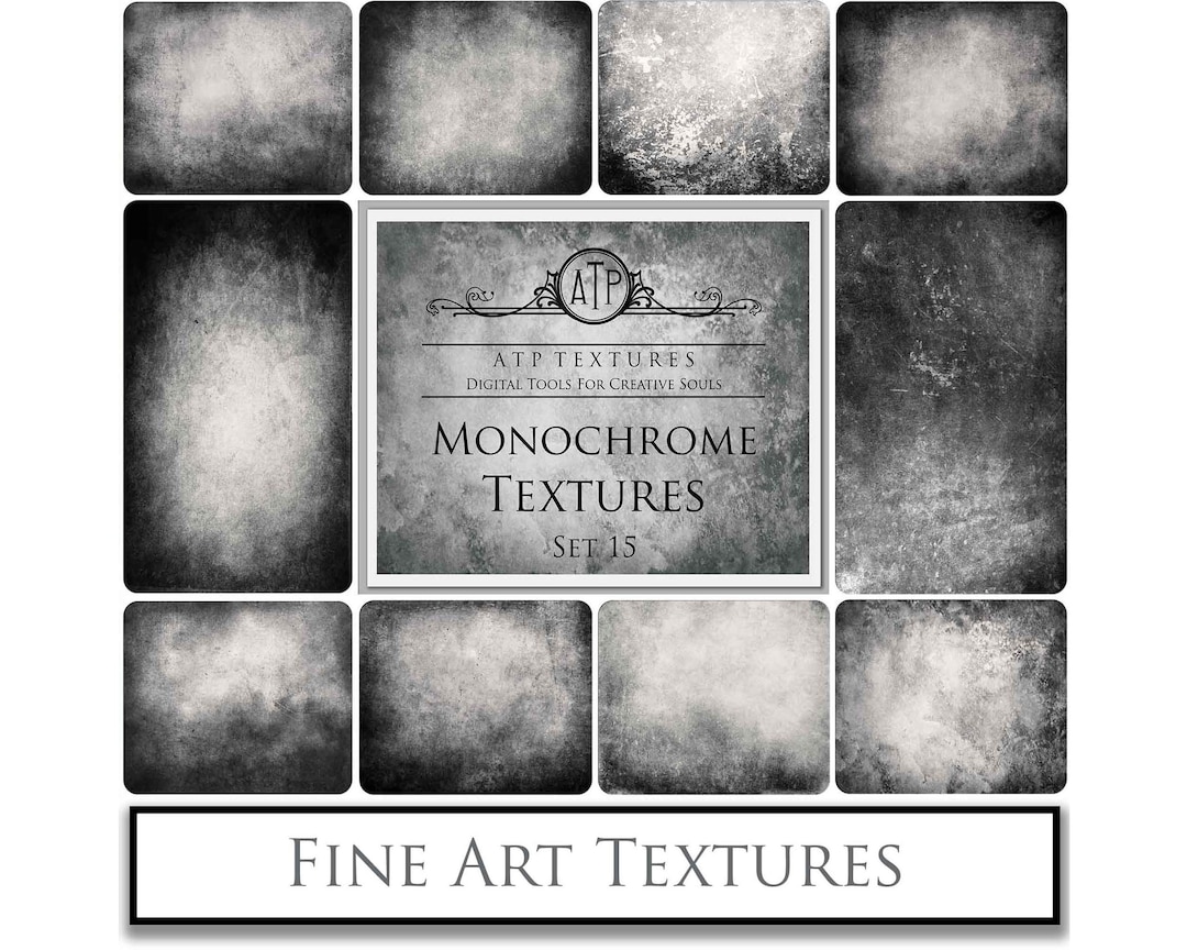 10 Fine Art TEXTURES - MONOCHROME Set 15 / Overlays, Photography ...