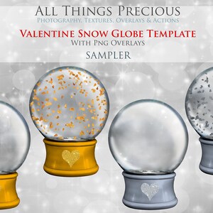 Digital Snow Globe, Png Clipart, Valentine Overlays, Psd Template ...