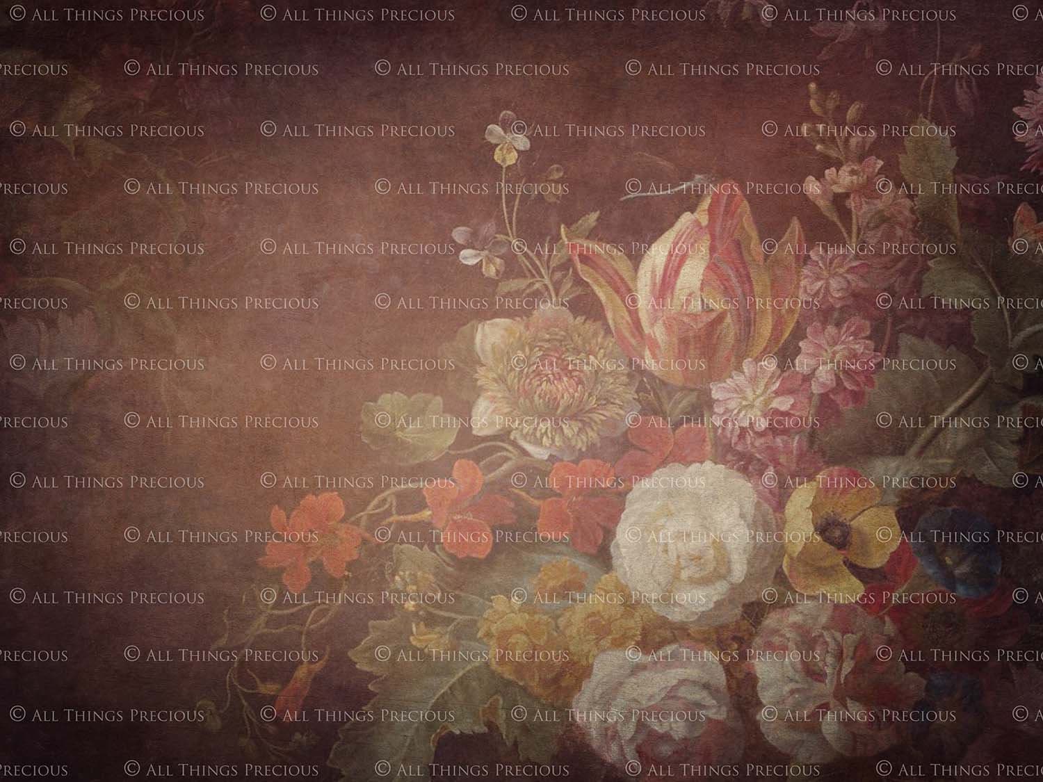 10 Fine Art FLORAL TEXTURES Old Masters Background Set 13 / | Etsy