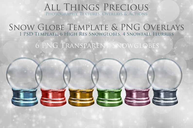 OVERLAYS PNG Digital Snow Globe PSD Template No.1 / | Etsy