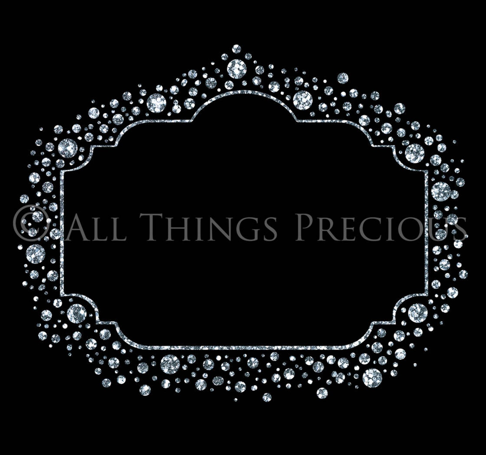 15 CLIPART SILVER GLITTER Frames / Png Elements Digital - Etsy