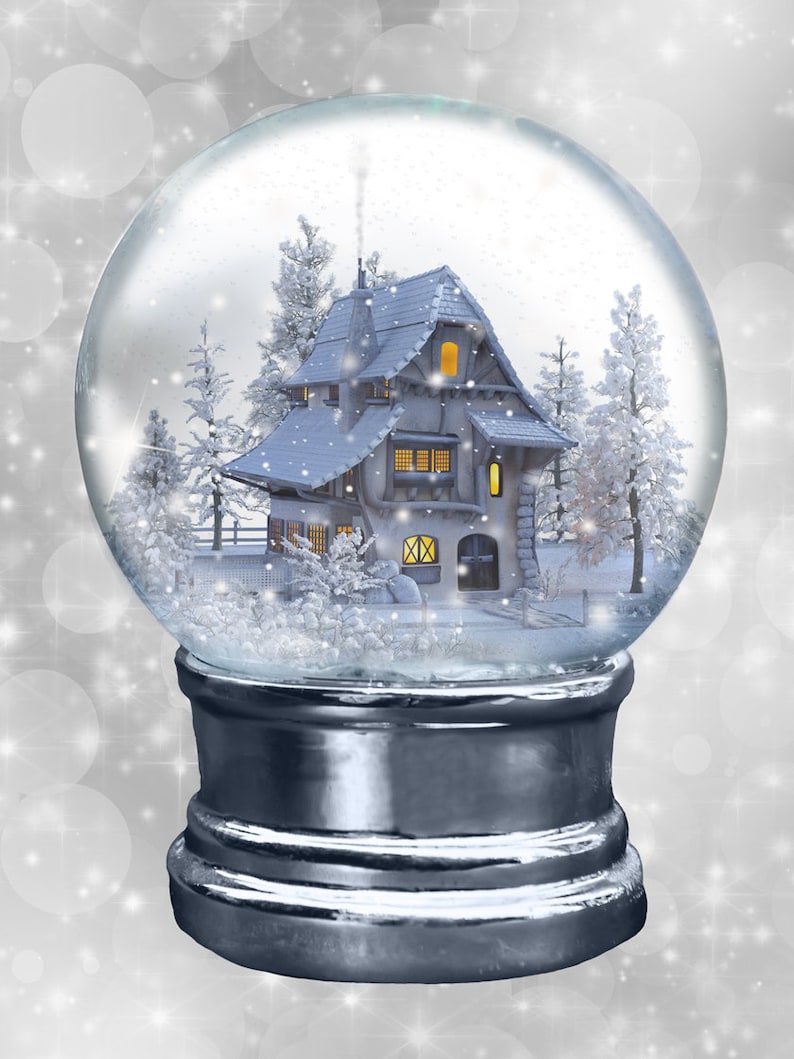OVERLAYS PNG Digital Snow Globe PSD Template No.1 / - Etsy