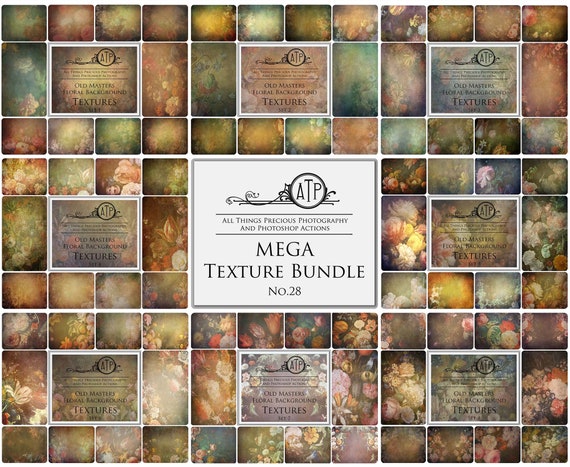 80 Fine Art TEXTURES, Floral Background, BUNDLE / No. 28 / Old Masters ...