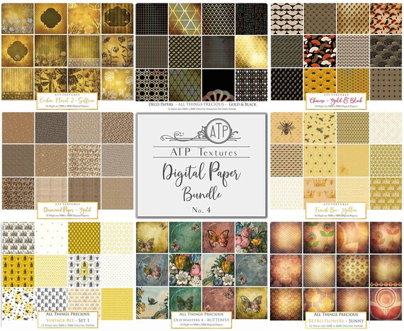100 Digital Papers No. 4 / Scrapbooking, Background, Backdrop, Texture ...